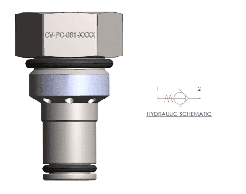 Cartridge Poppet Check Valve | QP Hydraulics